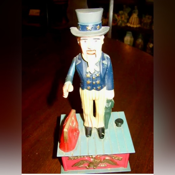 Toys | Vintage Rare Plastic Uncle Sam Mechanical Bank With Orig Box ...